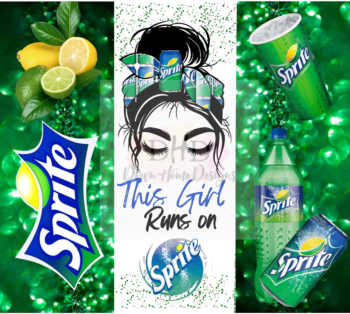 This Girl Runs on Sprite Sublimation Tumbler Wrap, Png File ***DIGITAL ...
