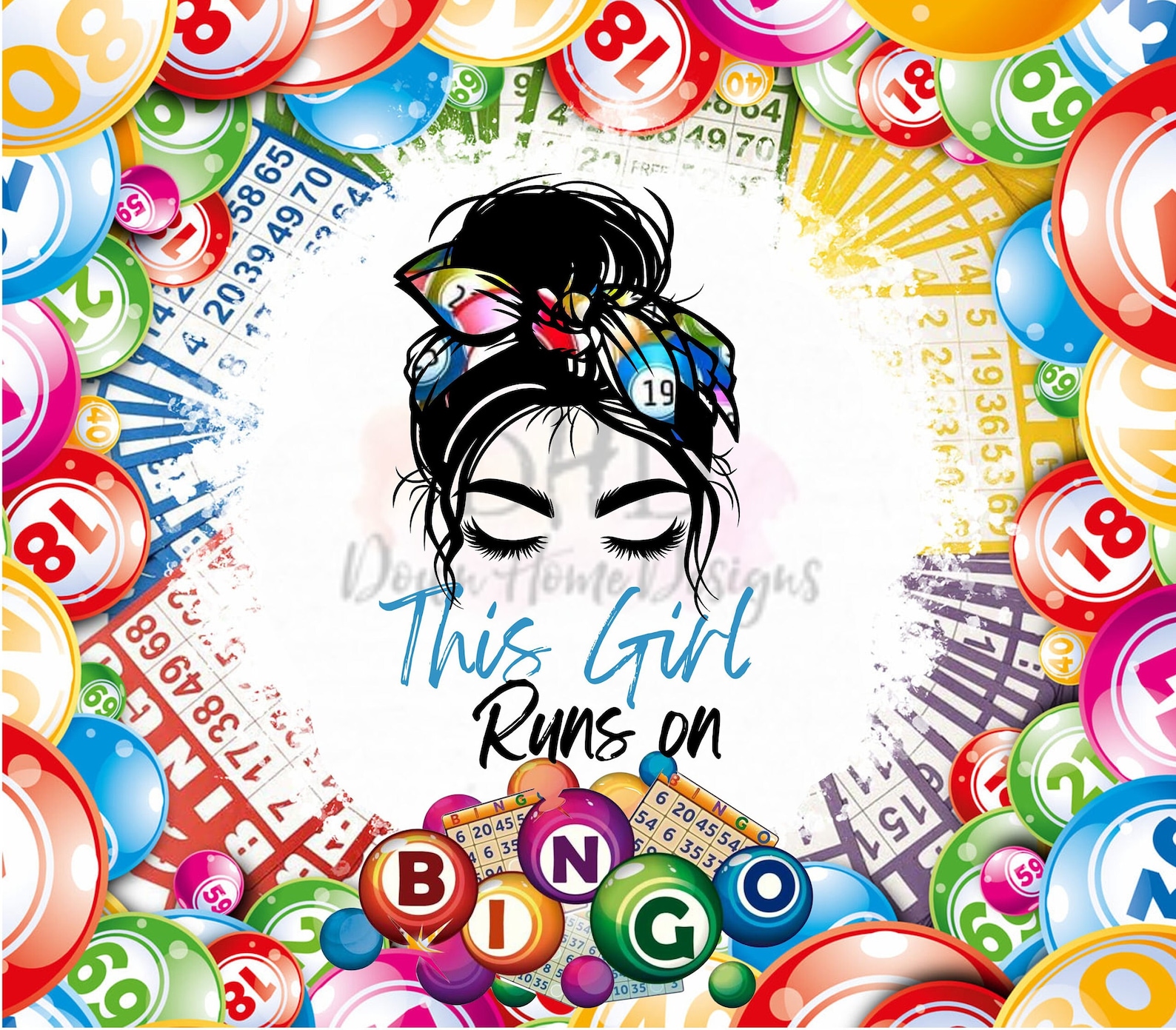 This Girl Runs on Bingo Sublimation Tumbler Wrap, Png File ***DIGITAL ...