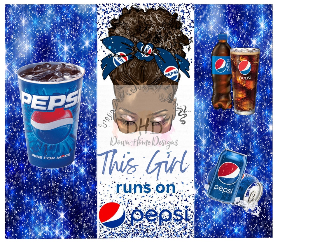 Brown Skin Tone This Girl Runs on Pepsi With Blue Glitter Sublimation ...