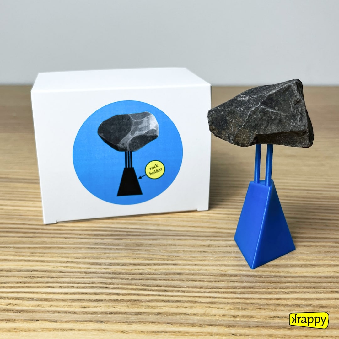 3D Printed Rock Holder Gift Box With Rock | Minimalist Desk Decor ...