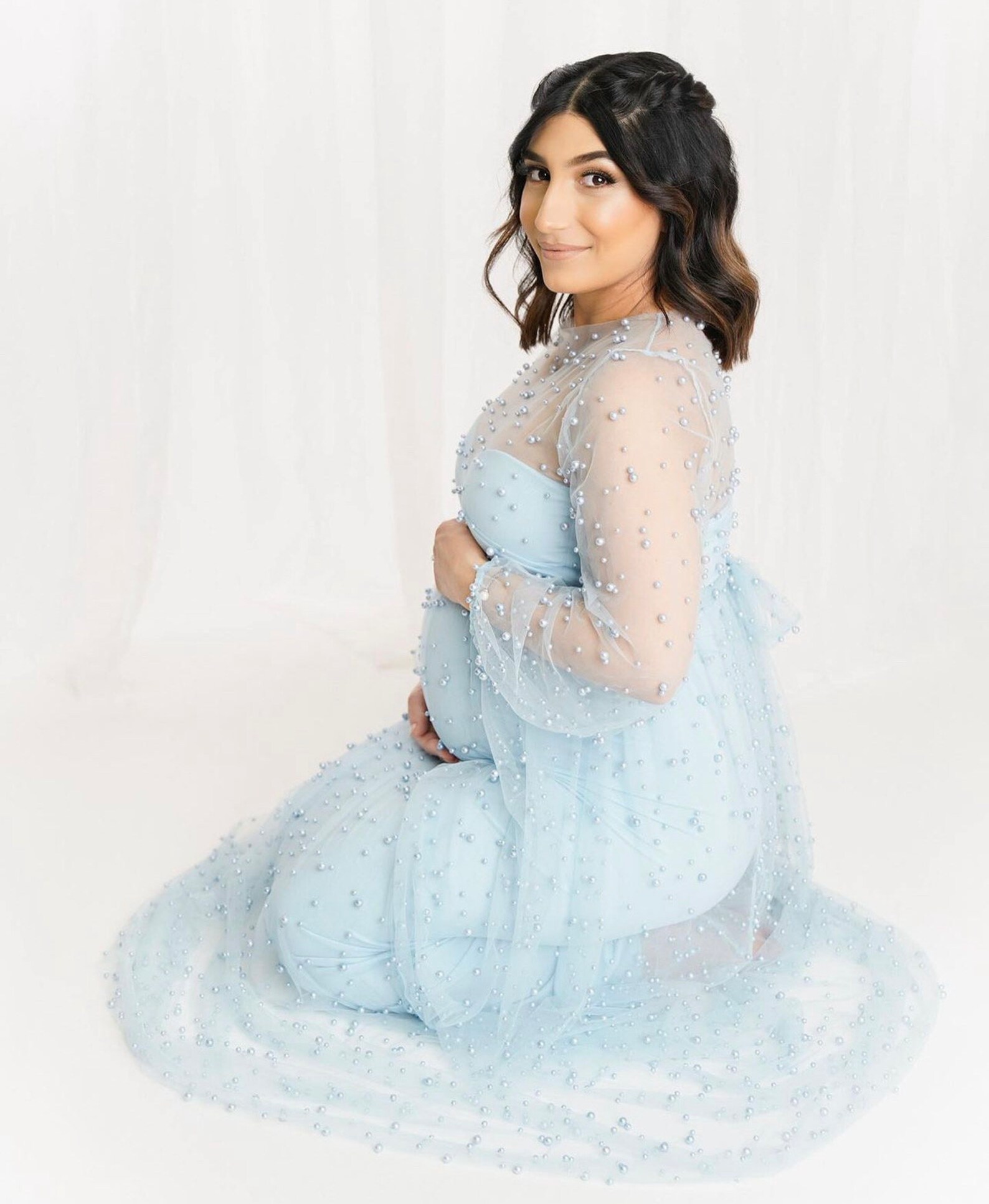 Pearl Plus Size Maternity Fitted Dress~sweetheart Gown~maternity Dress ...