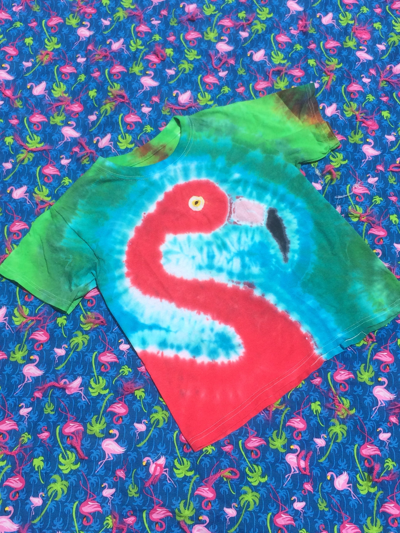 Custom Pink Flamingo Tie Dye Kids Sizes | Etsy