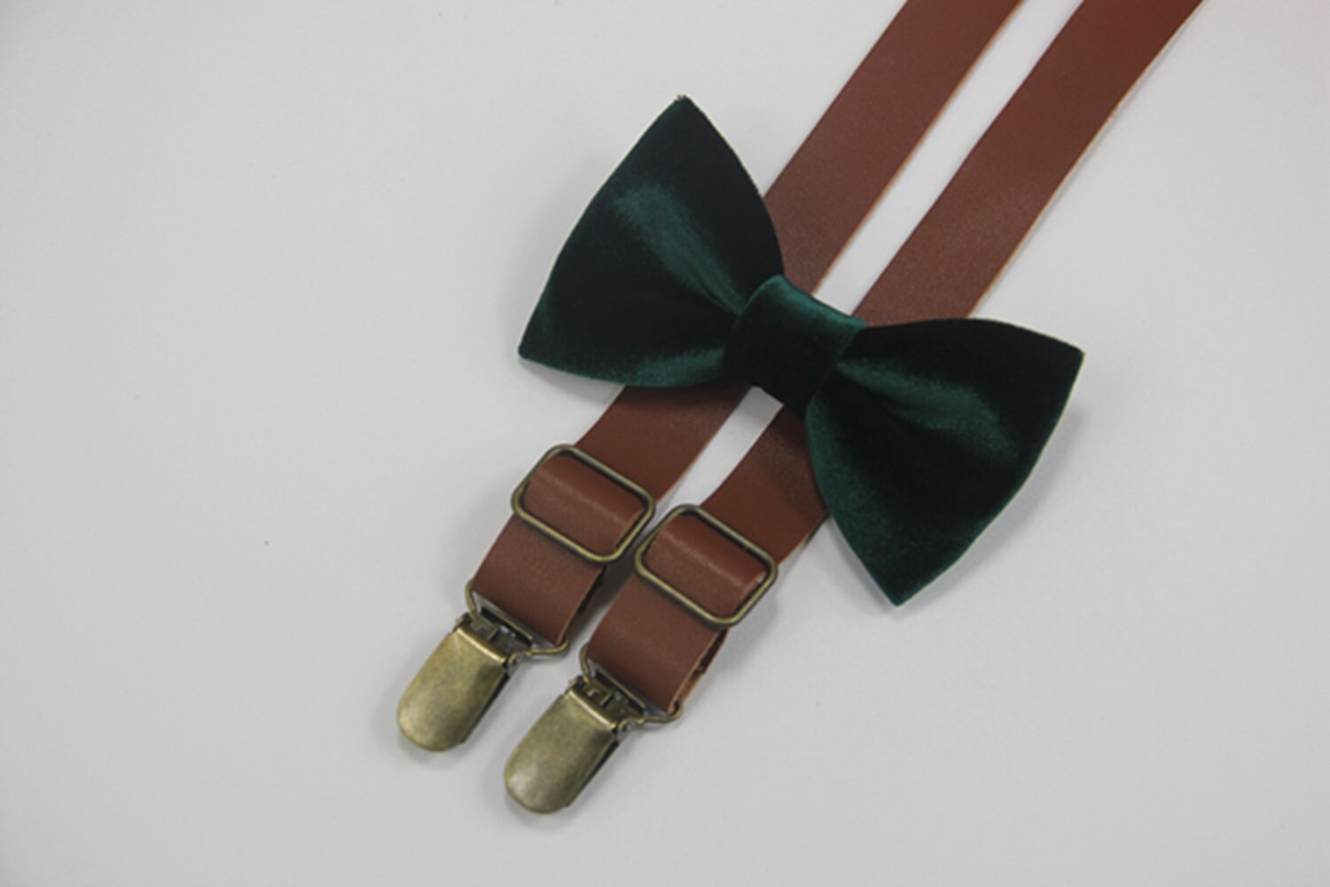 Juniper Green Hunter Green Velvet Pretied Bow Tie Bowtie for | Etsy