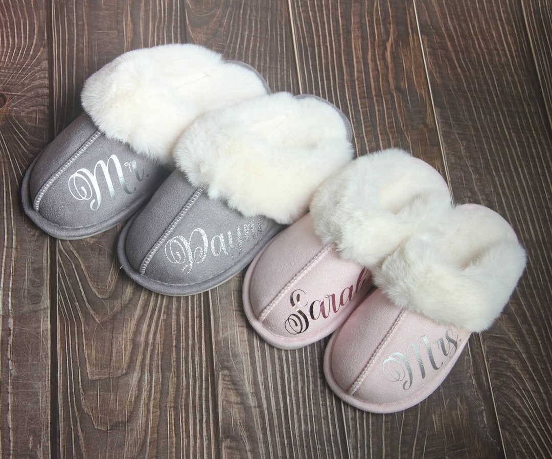 Custom Slipper for Grandma,grandpa,dad, Mum, Personalized Fluffy ...