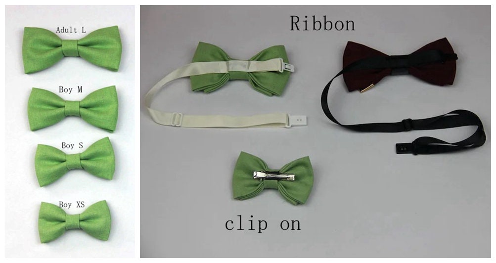 Juniper Green Hunter Green Velvet Pretied Bow Tie Bowtie for | Etsy