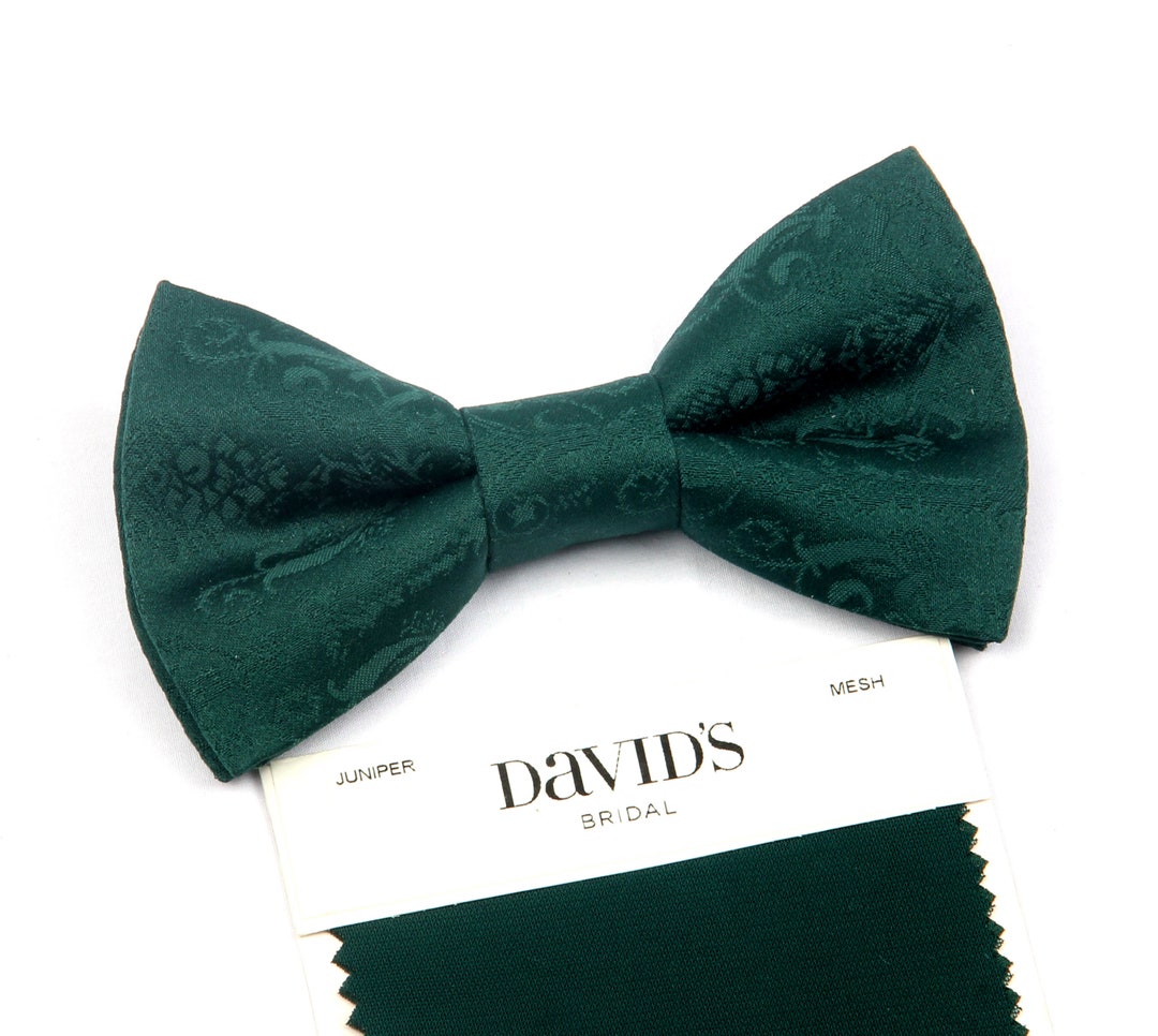 Juniper Vintage Jacquard Satin Man Bow Tie Green Groomsman Bow Tie ...