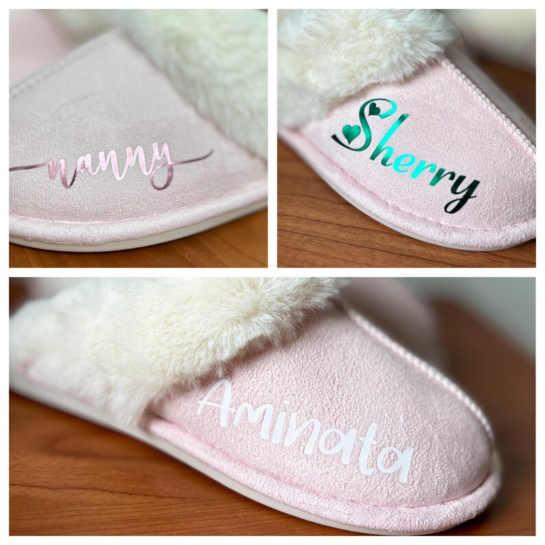 Custom Slipper for Grandma,grandpa,dad, Mum, Personalized Fluffy ...