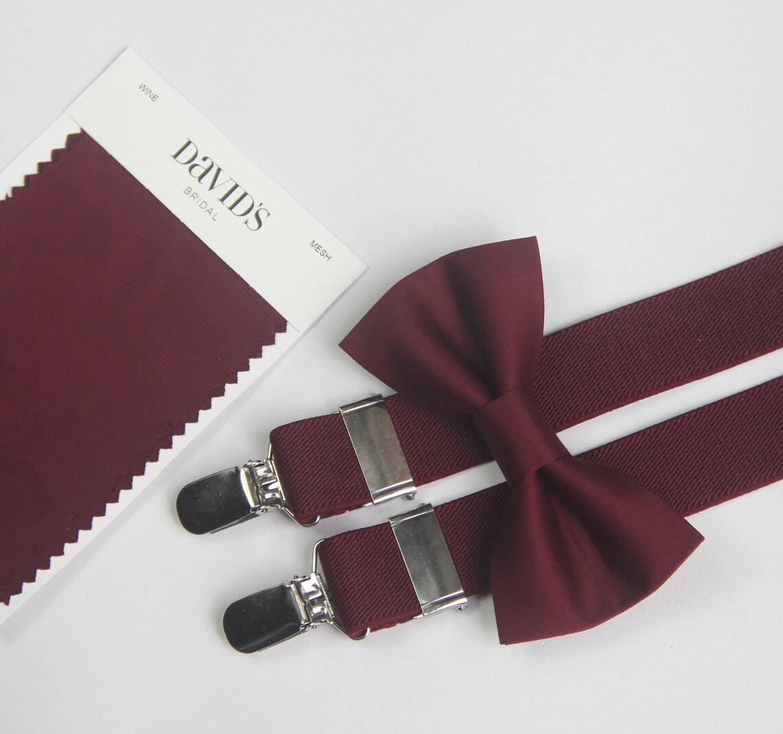 Burgundy Wine Red Bow Tie for Men Wedding Bow Tie Match - Etsy