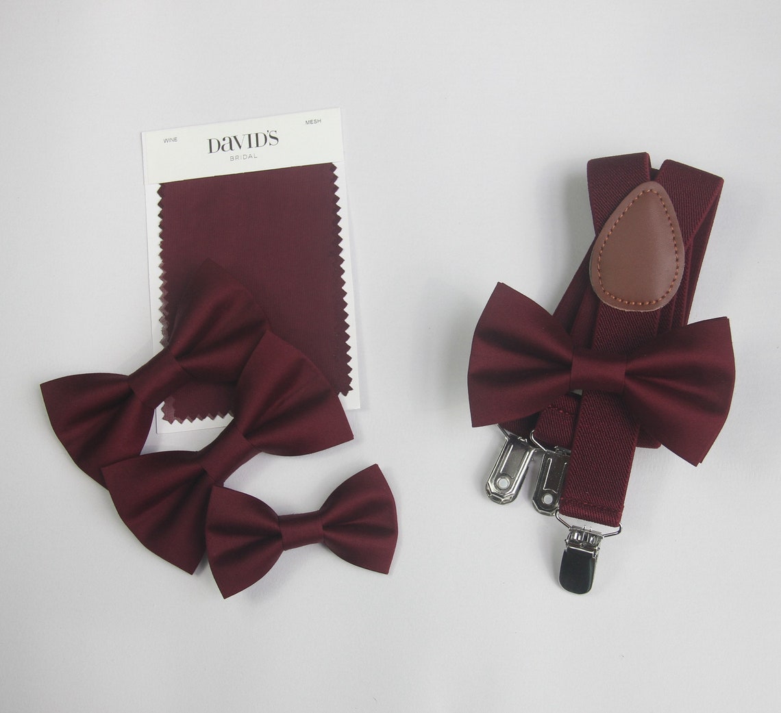 Burgundy Wine Red Bow Tie for Men Wedding Bow Tie Match - Etsy