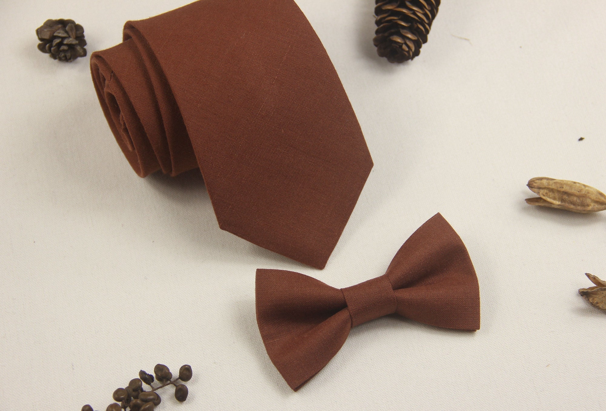 Rust Rusty Brown Bow Tie Suspenders Boys Men Reddish Bow Ties | Etsy