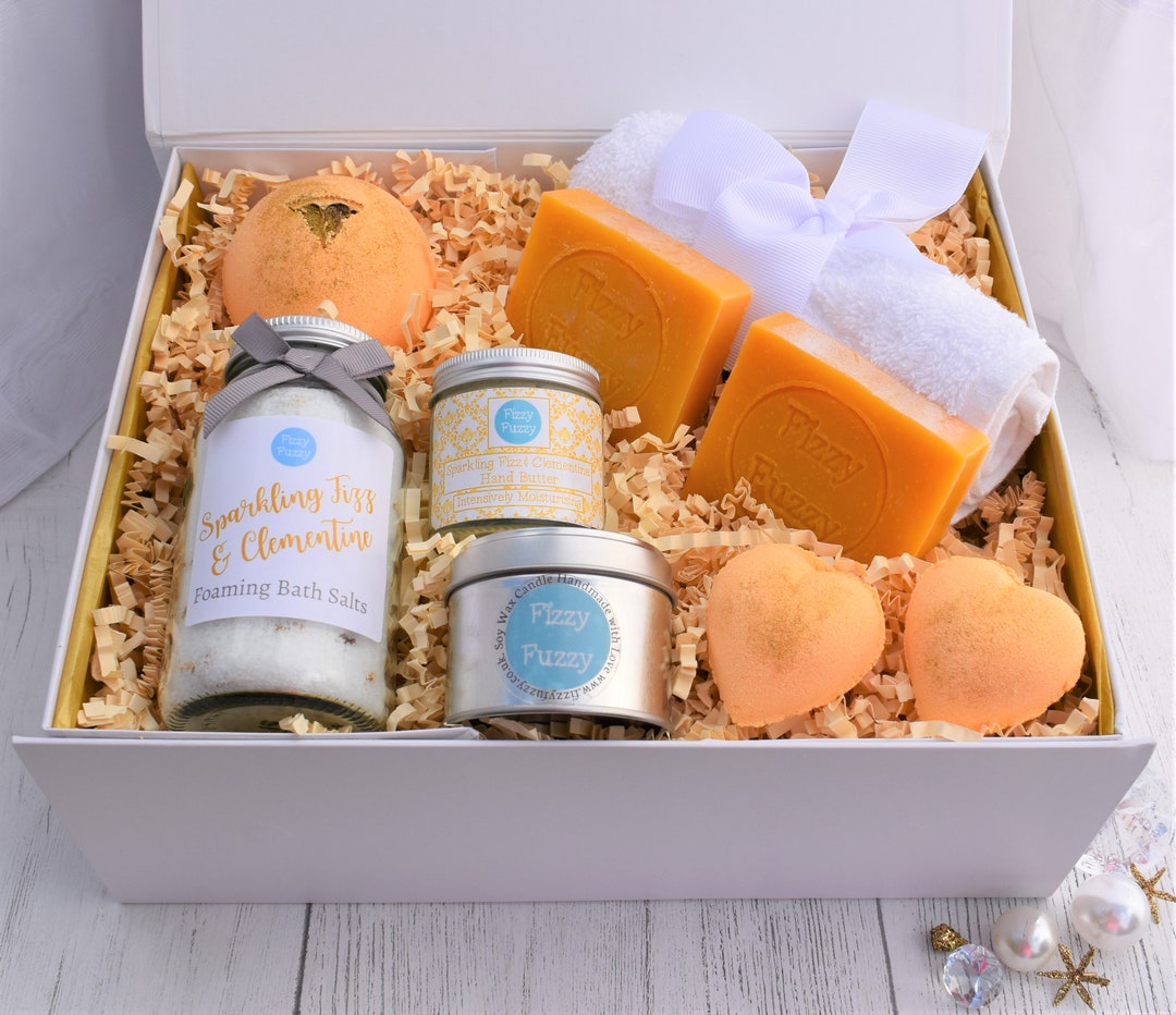 Sparkling Fizz & Clementine Deluxe Gift Set Spa Pamper. Bath Bombs ...