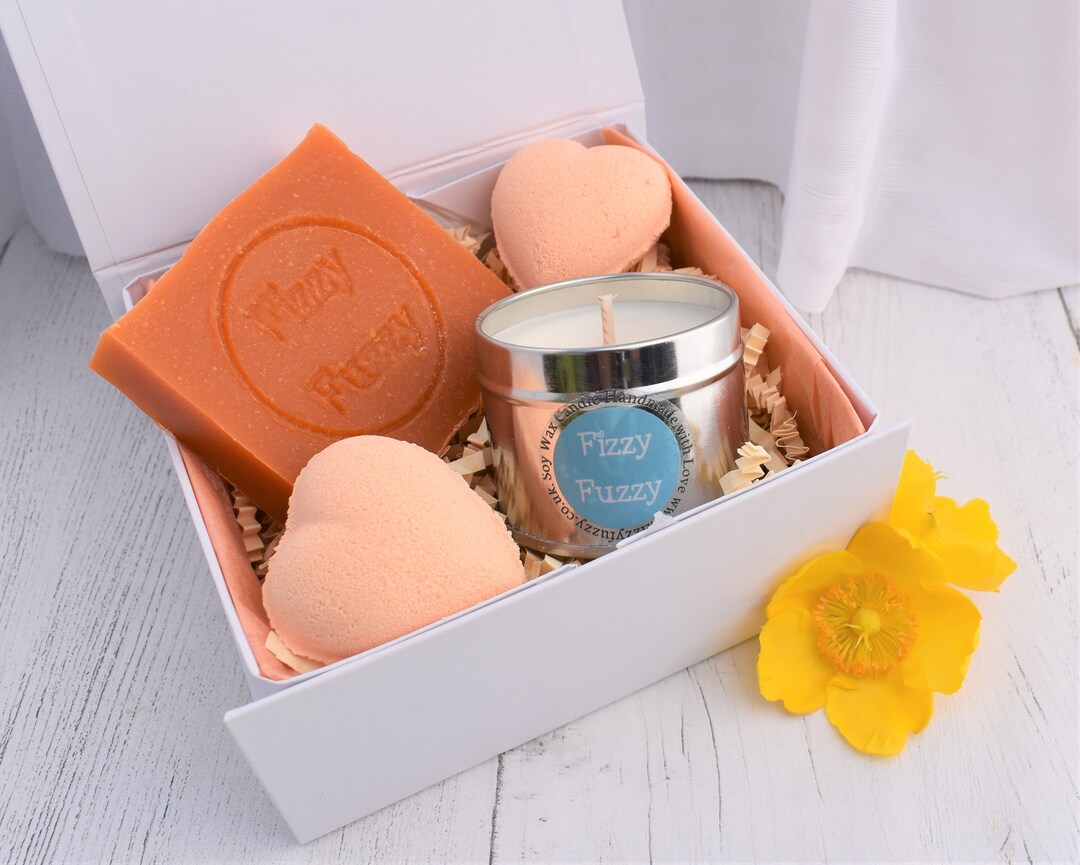 Mellow Mango Gift Set Spa Pamper Box With Handmade Bath Bombs, Handmade ...