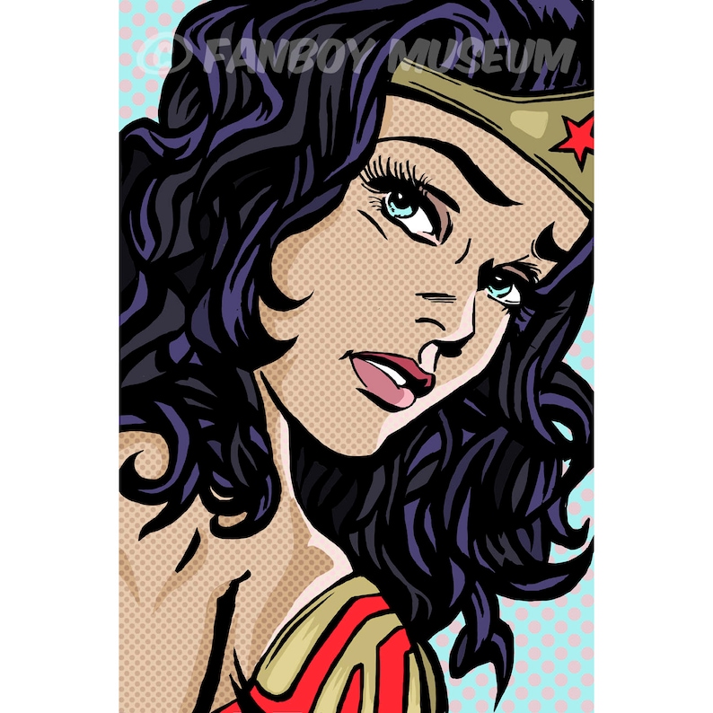 Wonder Woman Lichtenstein Girl Pop Art Print Etsy