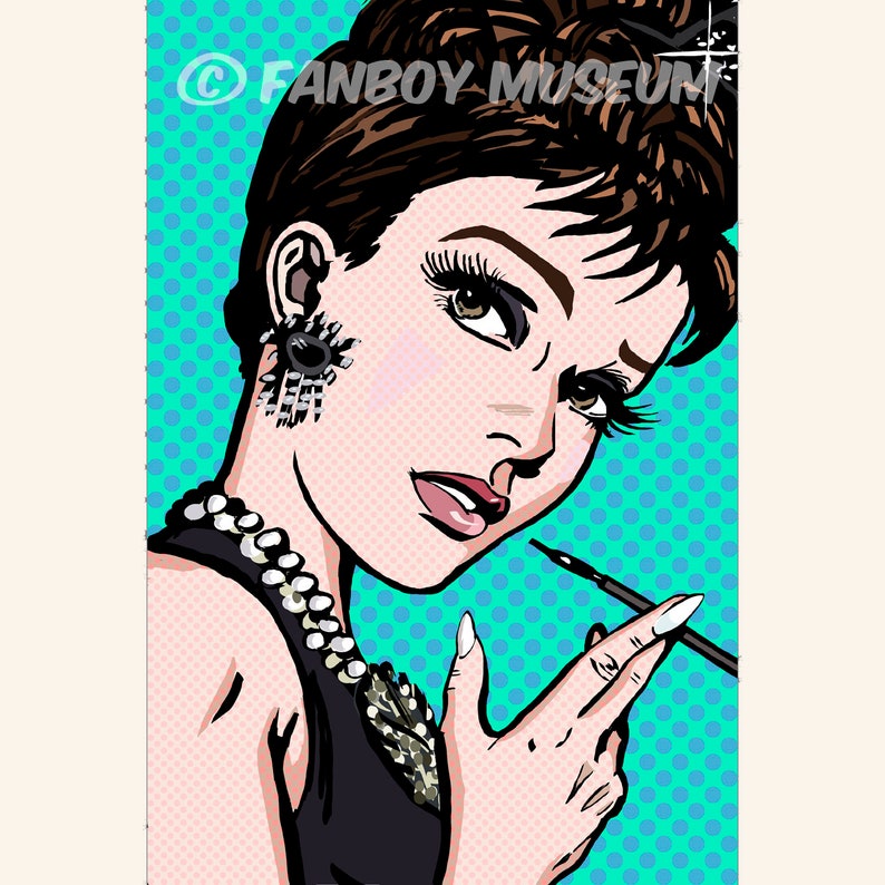 Audrey Hepburn Lichtenstein Girl Pop Art Print - Etsy