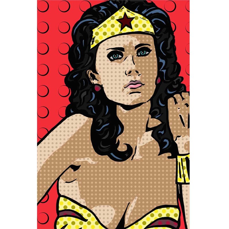 Wonder Woman In Red Pop Art Print Etsy