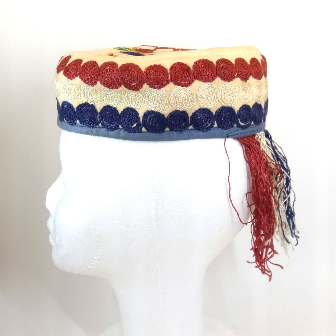 Croatia National Vintage Antique Wool Handmade Checkered Embroidery ...