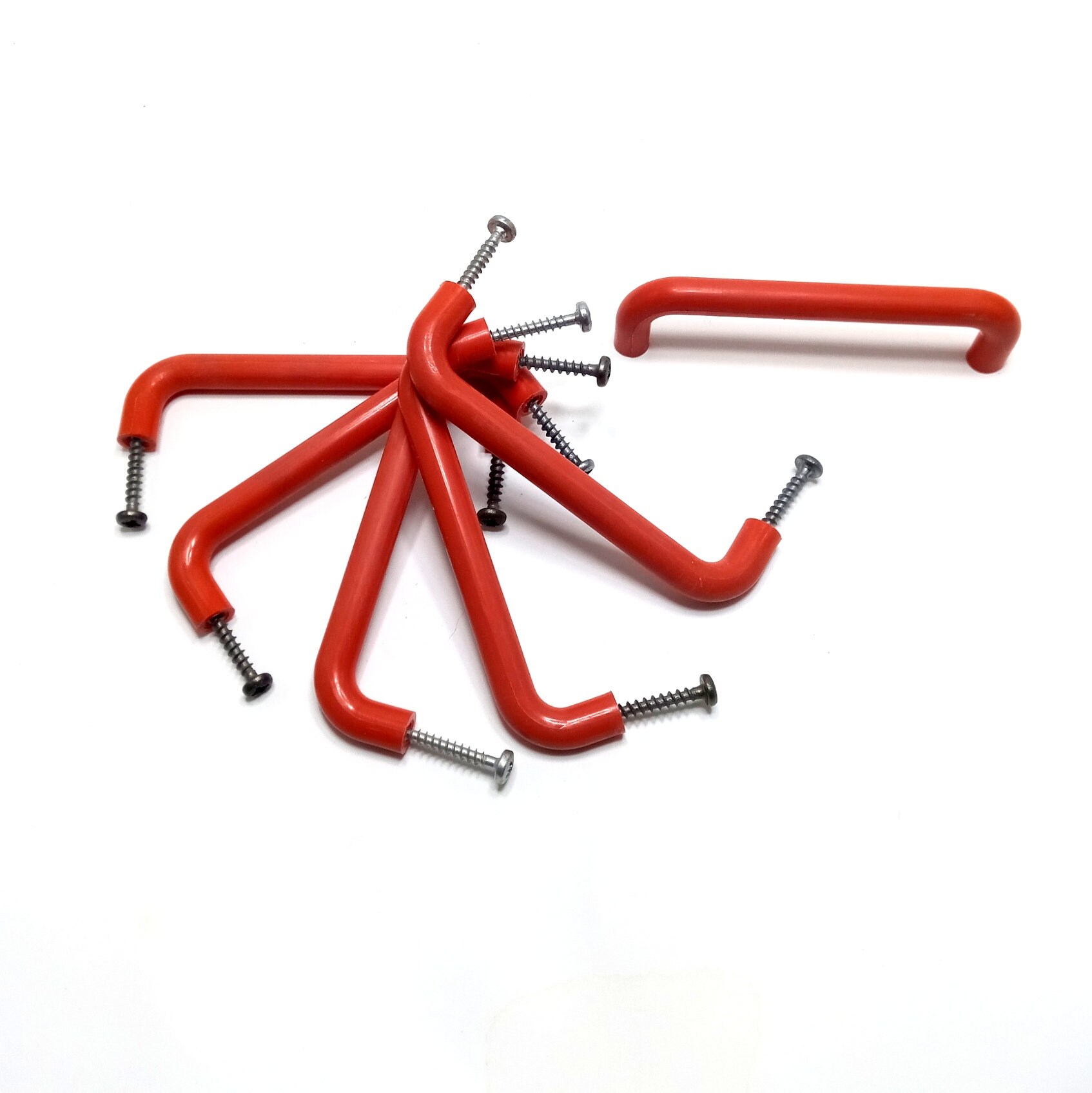 Set of 2 Red Vintage Drawer Pulls Knobs Space Age 60s Plastic Drawer ...