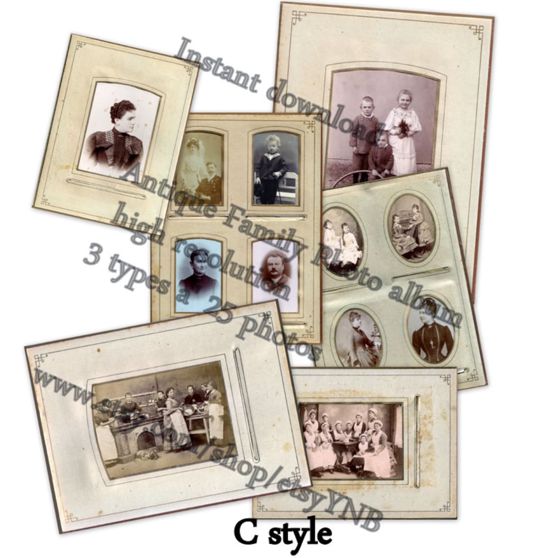 JPG PDF Digital Download Antique Photo Album C 1860 - 1915 Noble Family ...