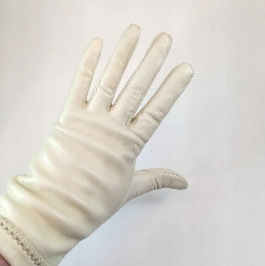 Vintage Womens Genuine Leather Gloves Size 7 1/2 Real Leather Formal ...