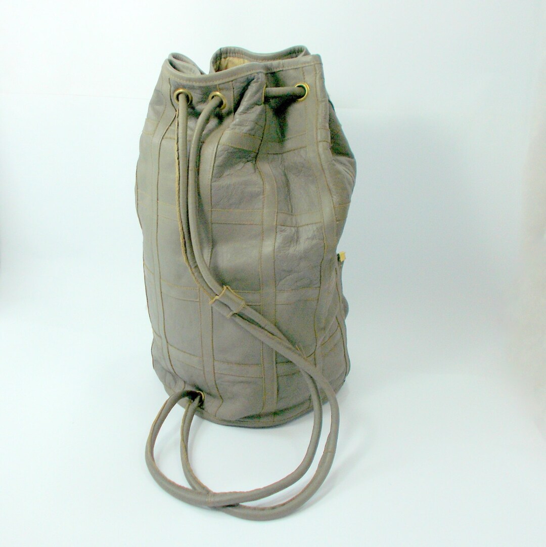 Extra Large Leather Rucksack Backpack 90s Leather Tote Bag Genuine ...