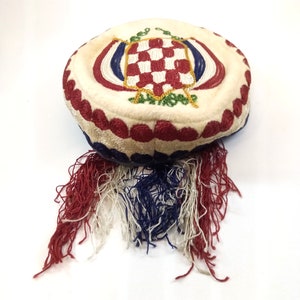 Croatia National Vintage Antique Wool Handmade Checkered Embroidery ...