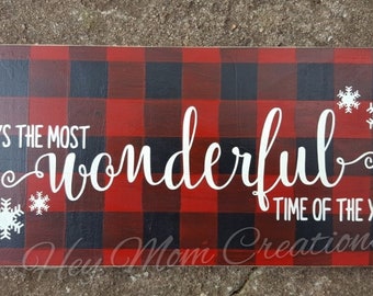 Buffalo plaid sign | Etsy