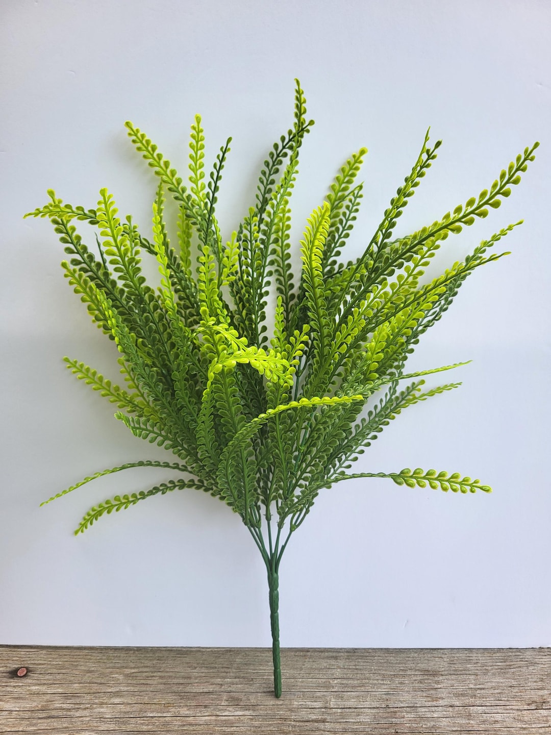 Large Bead Grass Bush, Artificial Beaded Button Fern X7 Stems, Bundle ...