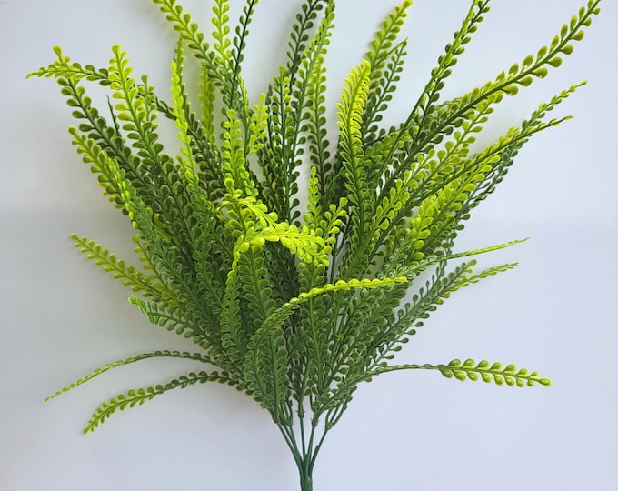 Large Bead Grass Bush, Artificial Beaded Button Fern X7 Stems, Bundle ...