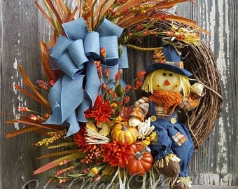 Scarecrow wreath | Etsy