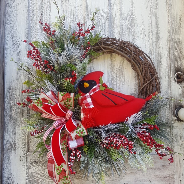 Cardinal Wreath - Etsy