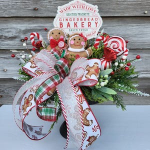 Gingerbread Arrangement, Gingerbread Bakery Centerpiece, Christmas ...