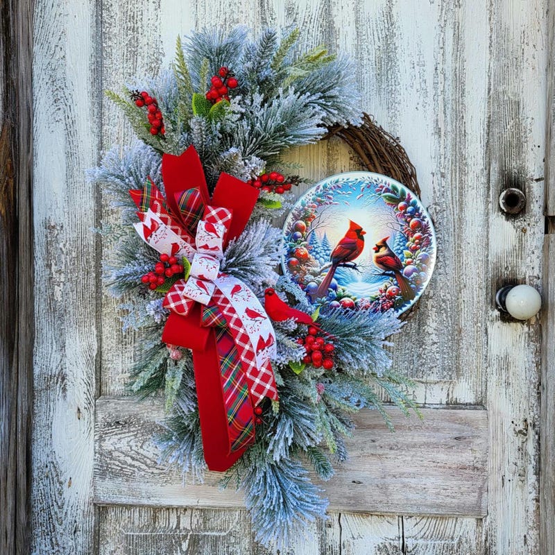 Cardinal Wreath - Etsy