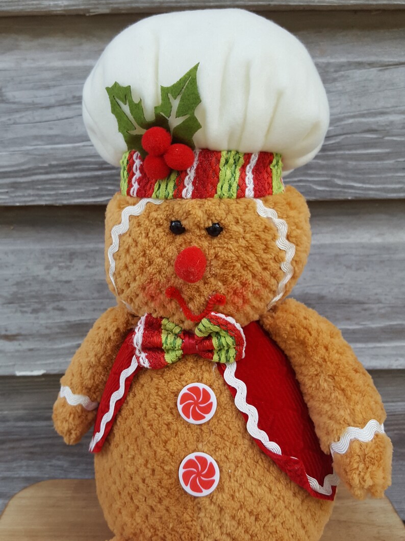 14" Plush Gingerbread Man Shelf Sitter, Christmas Holiday Decor - Etsy ...