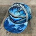 Airbrushed Deep Water Blue Battle Bat Snapback Hat Hand Painted ...