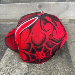 Airbrushed Red Spider Snapback Hat Hand Painted Airbrush - Etsy