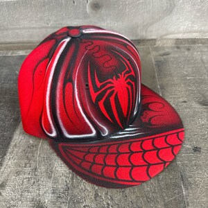 Airbrushed Red Spider Snapback Hat Hand Painted Airbrush - Etsy