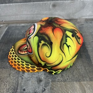 Airbrushed Neon Cobra Snake Snapback Hat Hand Painted Airbrush - Etsy