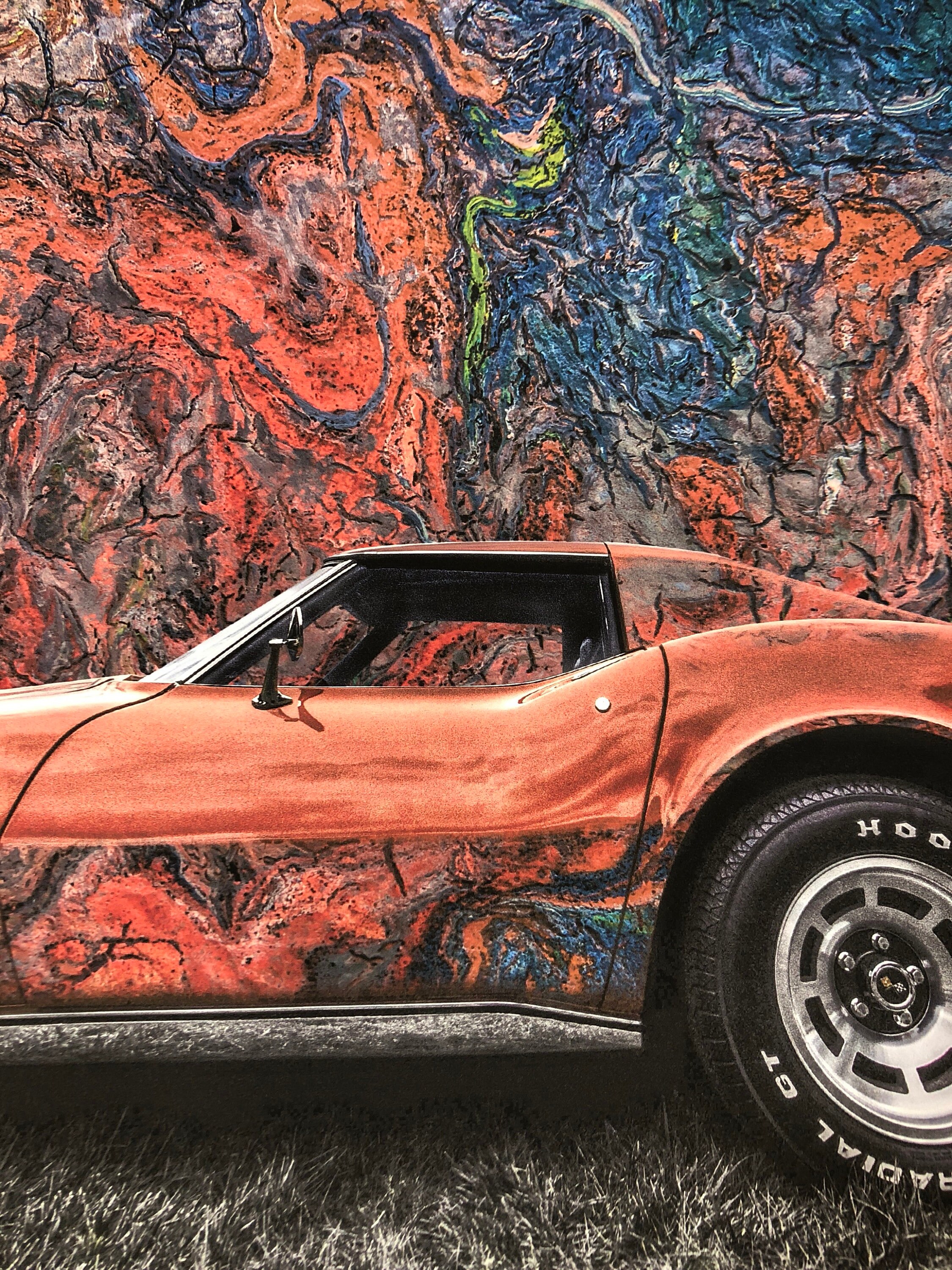 Chevrolet Corvette Abstract Art Print Wall Hanging Mixed Media - Etsy