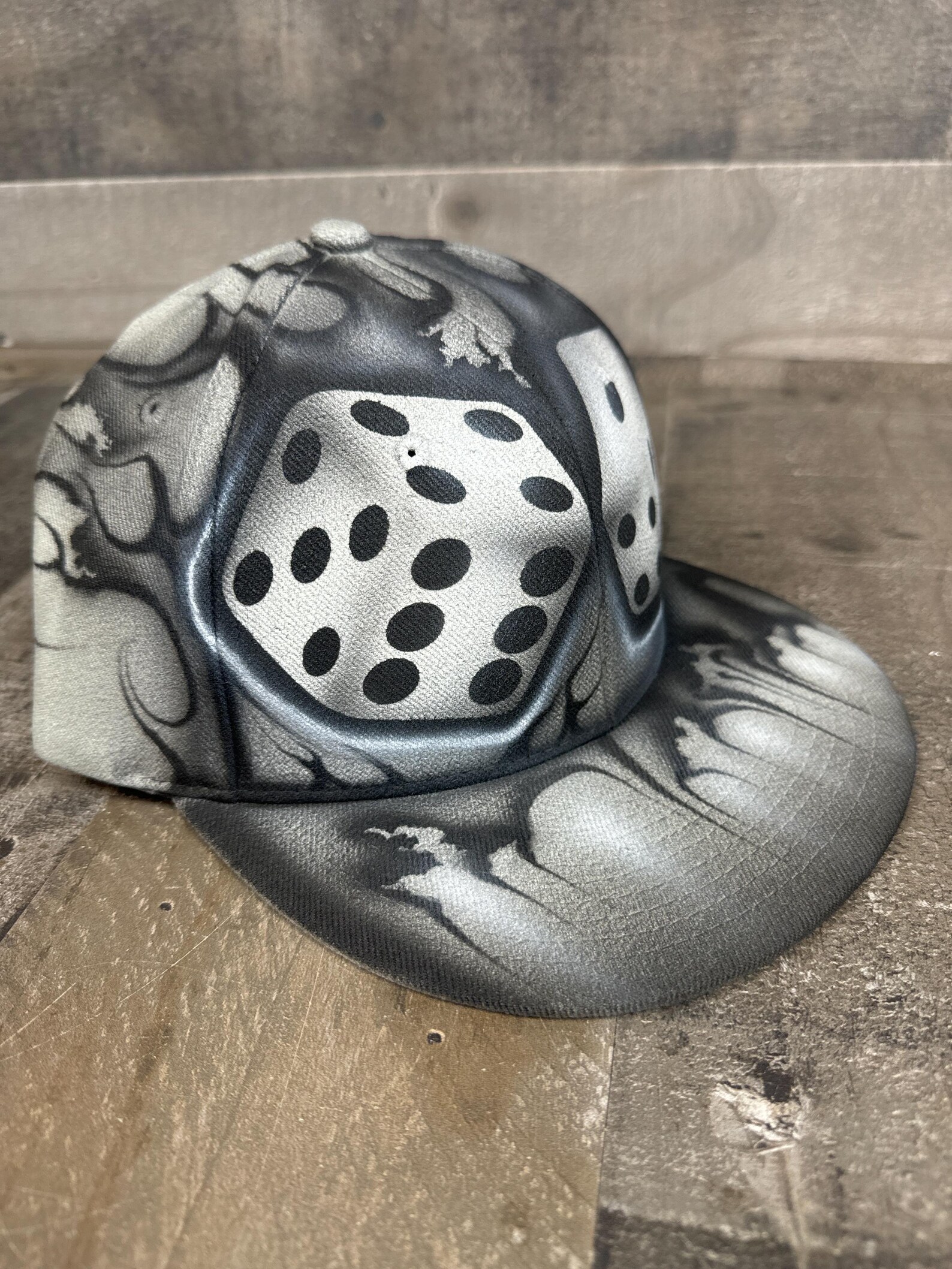 Airbrushed Lucky Dice Snapback Hat Hand Painted Airbrush Cap - Etsy