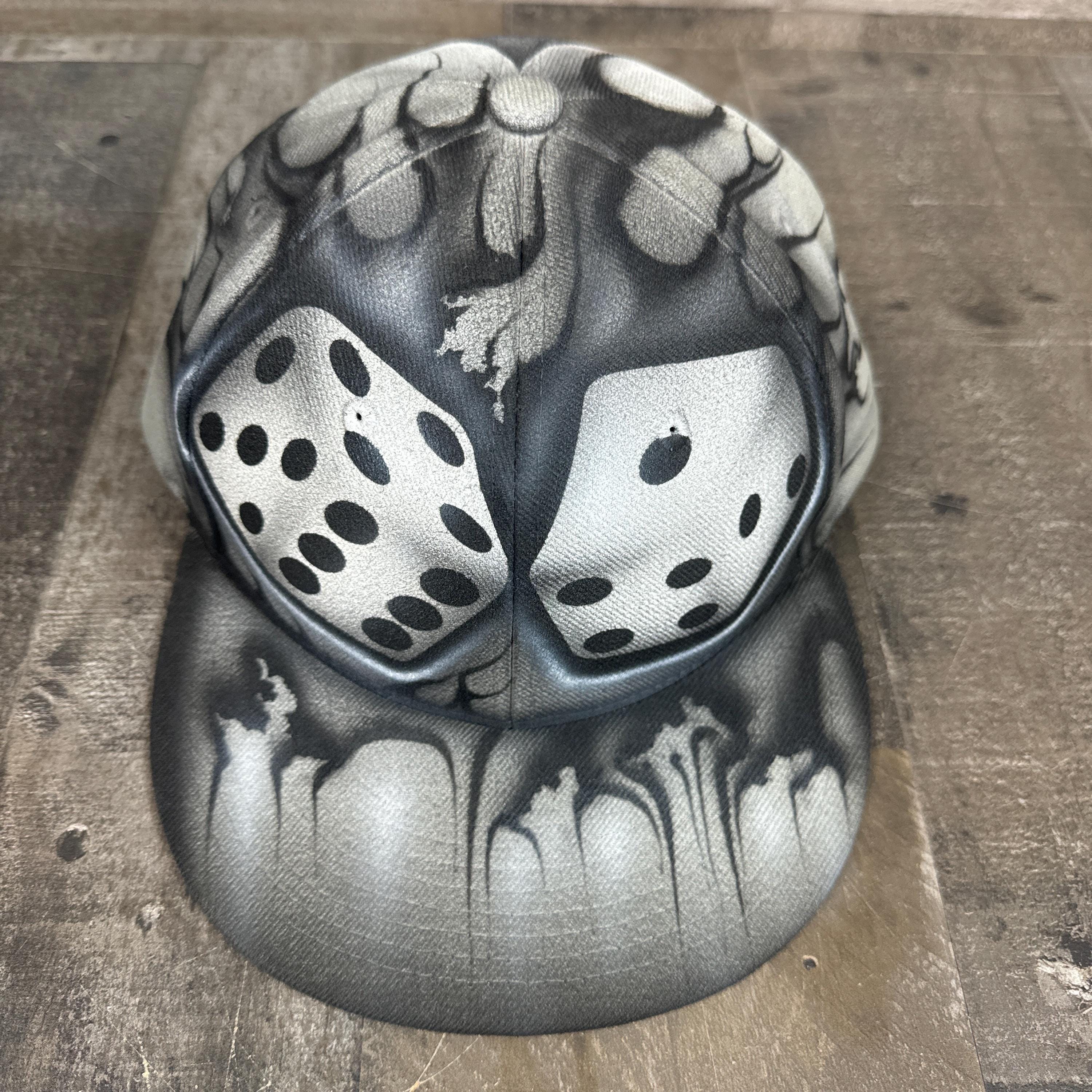 Airbrushed Lucky Dice Snapback Hat Hand Painted Airbrush Cap - Etsy
