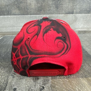 Airbrushed Red Spider Snapback Hat Hand Painted Airbrush - Etsy