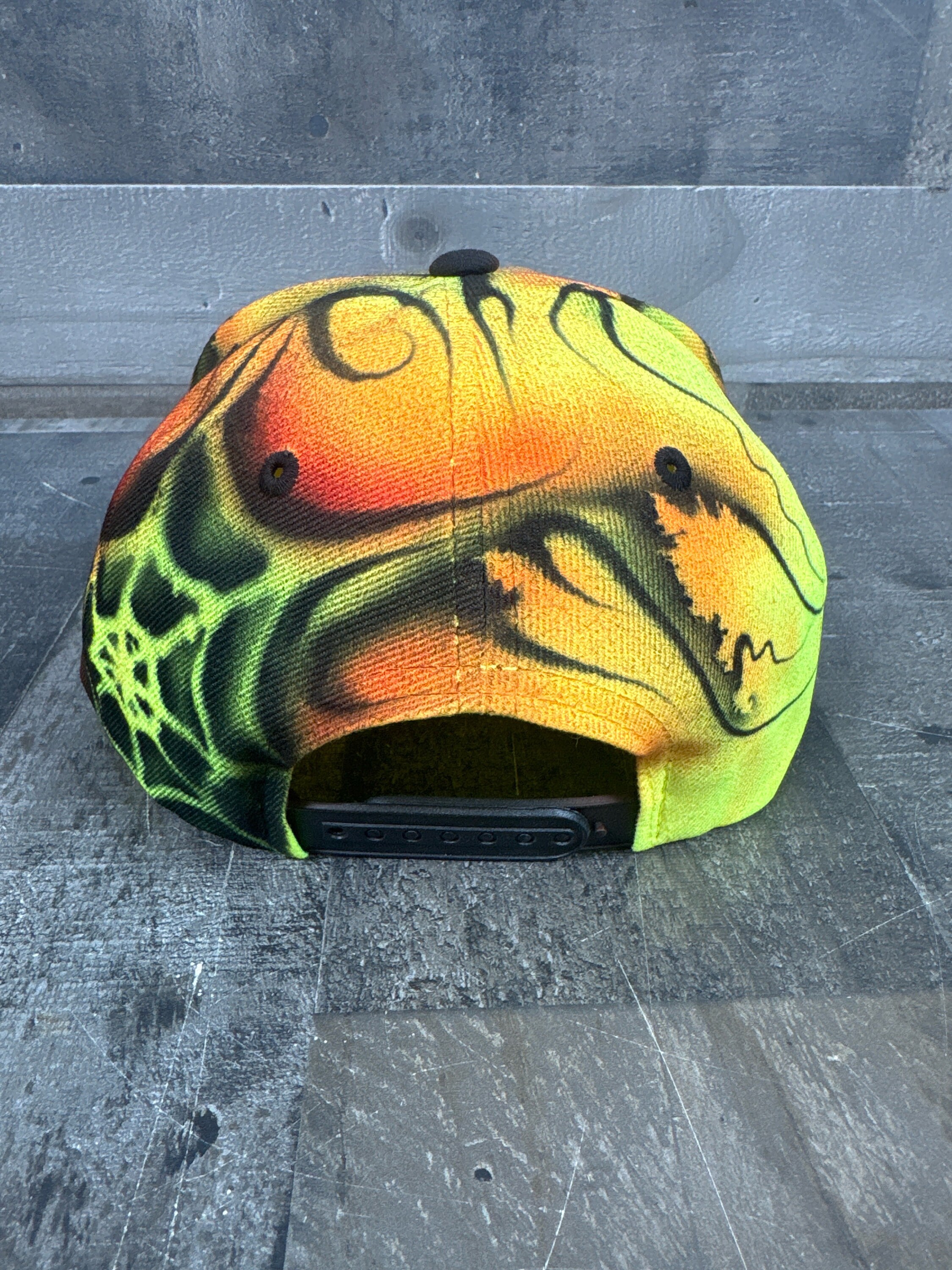 Airbrushed Neon Spider Web Snapback Hat Hand Painted Airbrush - Etsy