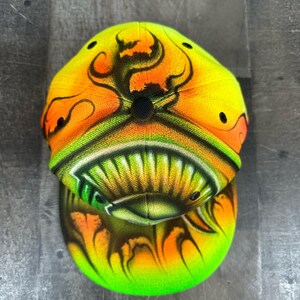 Airbrushed Neon Spartan Helmet Snapback Hat Hand Painted Airbrush - Etsy