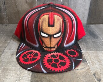 Airbrushed Deadpool Snapback Hat Hand Painted Airbrush - Etsy