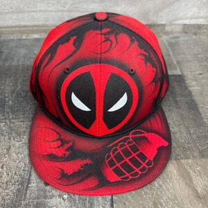 Airbrushed Deadpool Snapback Hat Hand Painted Airbrush - Etsy
