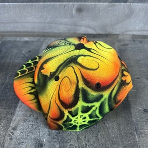 Airbrushed Neon Spider Web Snapback Hat Hand Painted Airbrush - Etsy