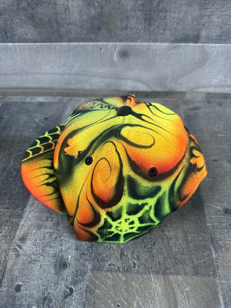 Airbrushed Neon Spider Web Snapback Hat Hand Painted Airbrush - Etsy