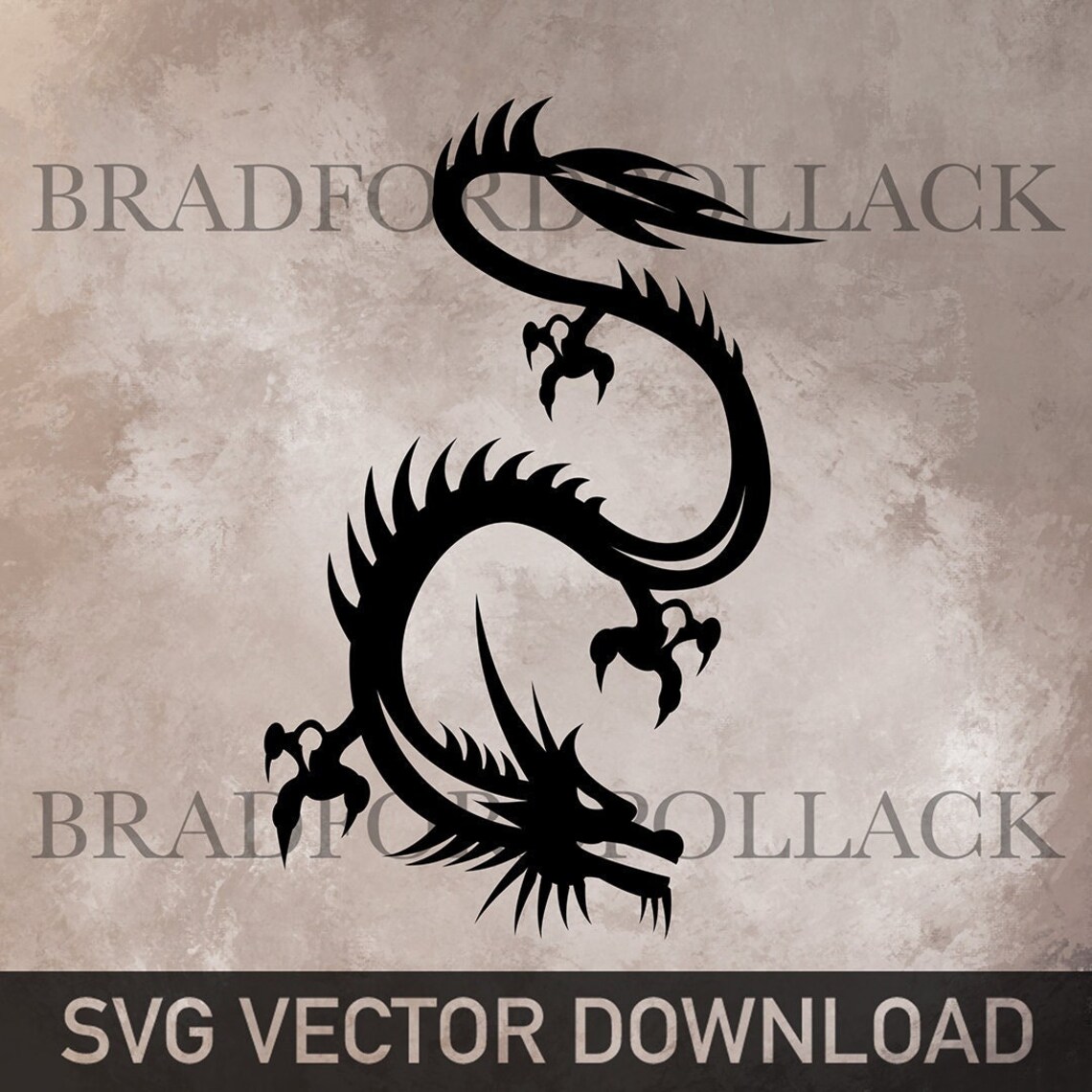 Cutter Friendly SVG VECTOR DOWNLOAD Chinese Dragon Logo - Etsy