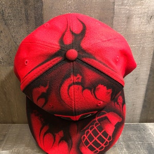 Airbrushed Deadpool Snapback Hat Hand Painted Airbrush - Etsy