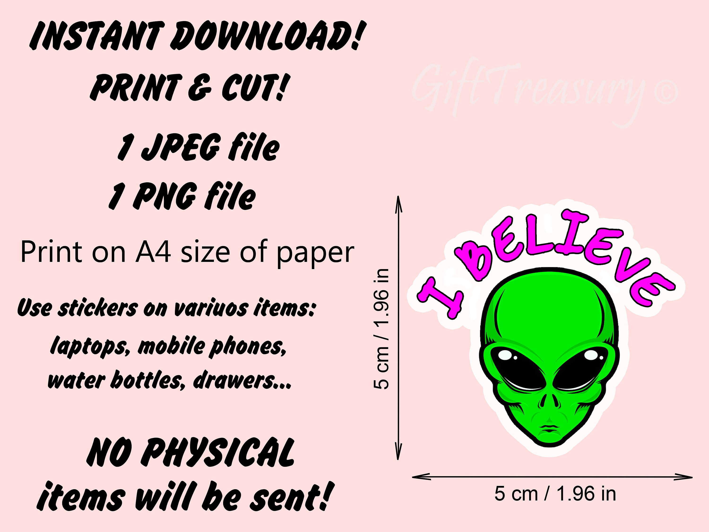 Stickers Printable Digital Download Aliens Extraterrestrial Life ...